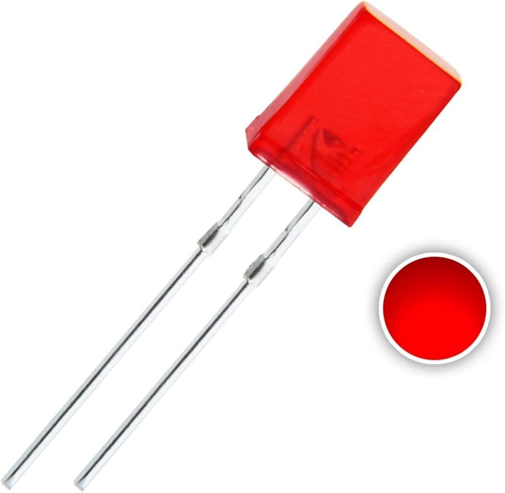 Buy 5mm Rectangular LED RED (Pack of 25) from electronifyindia.com ...