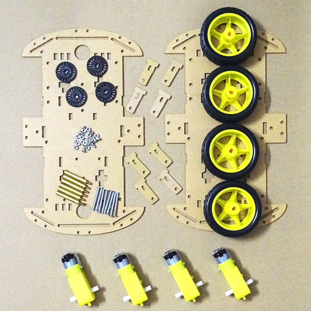 Buy Four Wheels Robotic Car Kit at electronifyindia.com – ElectronifyIndia