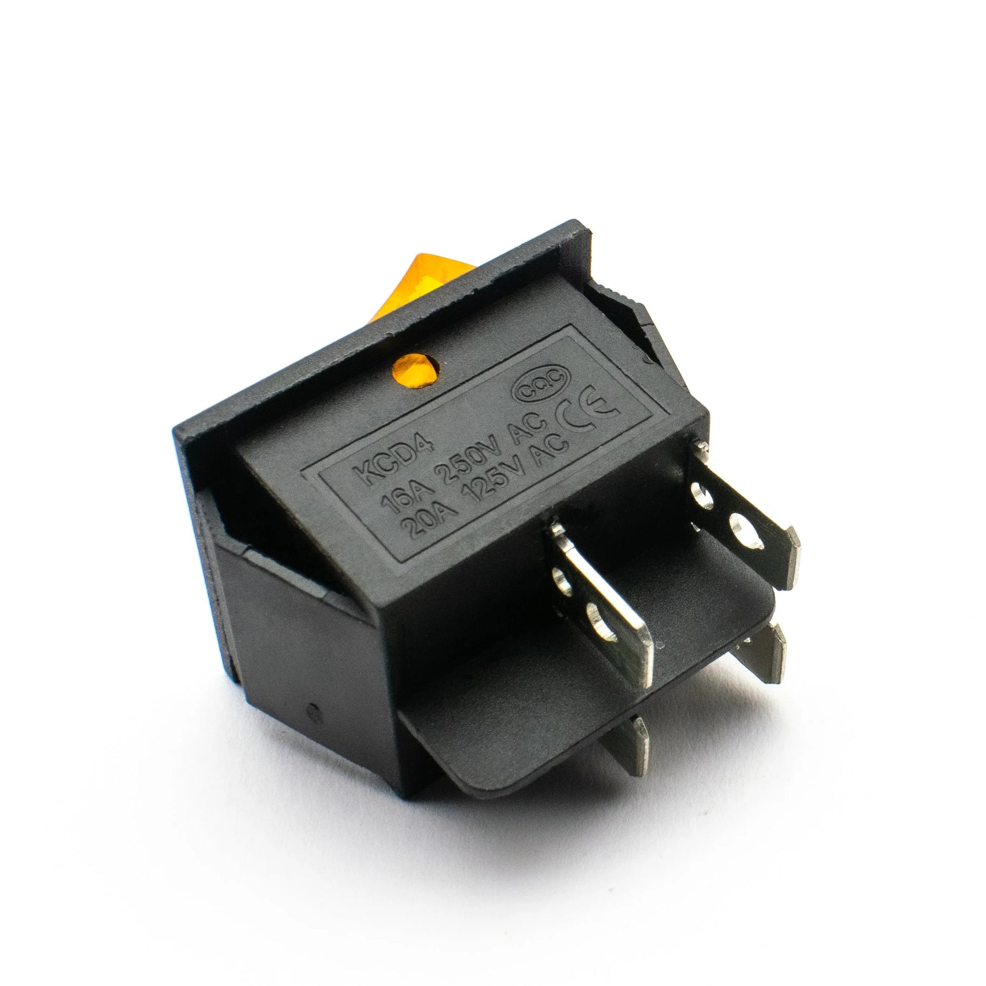 Buy KCD4 16A 250V DPST ON-OFF Rocker Switch with Yellow Light ...