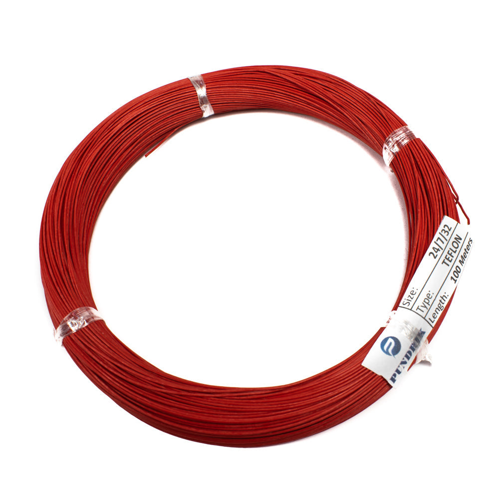 Buy 24 AWG Multi-Strand Teflon Wire 24/7/32 (Red) 100 Meter at electronifyindia.com ...