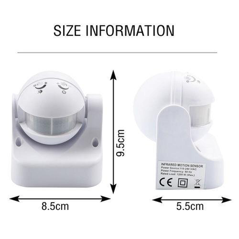220-240V AC Wall Mounted 180° PIR Infrared Motion Sensor Detector ...